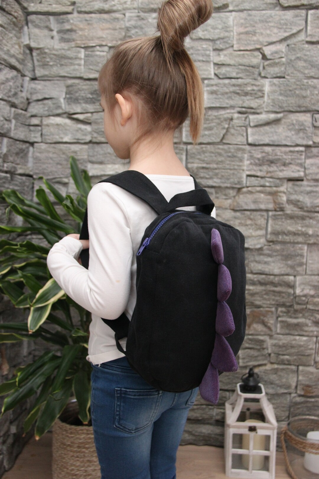 Black Purple Dragon Backpack for Preschooler , Dinosaur Backpack ...