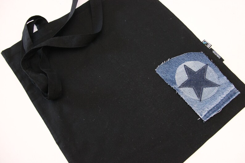 Denim Star Patch Set , Set of 4 Sew on Patches , Upcycled Denim Patch ...