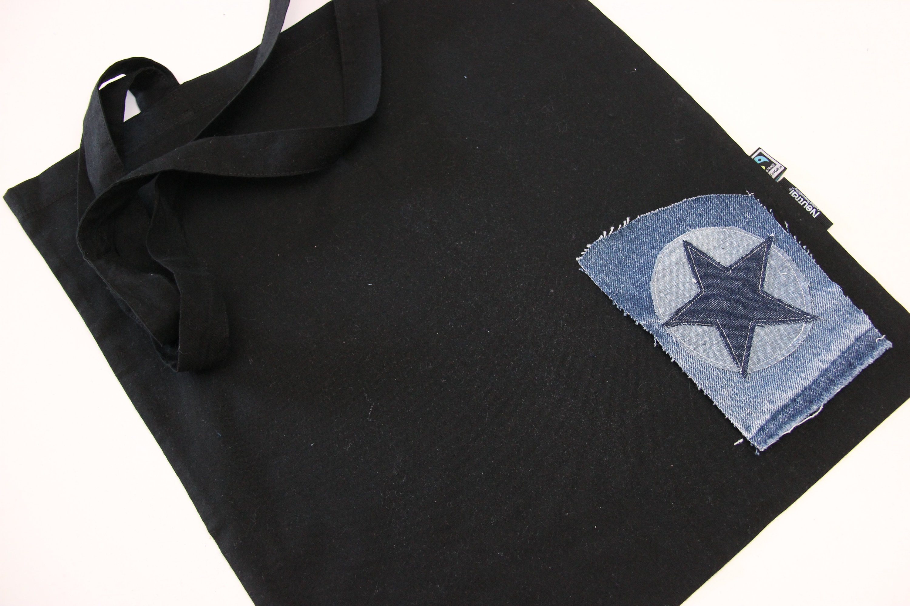 Denim Star Patch Set , Set of 4 Sew on Patches , Upcycled Denim Patch ...
