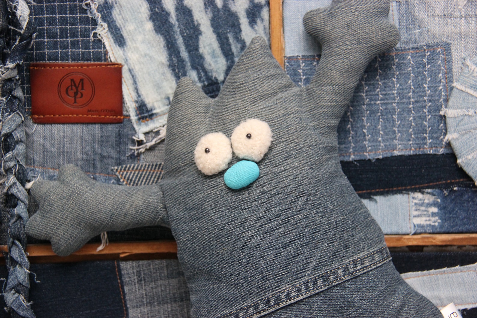 Recycled Denim Cat Toy , Stuffed Jean Cat , Soft Cat Toy , Cute Cat Toy ...