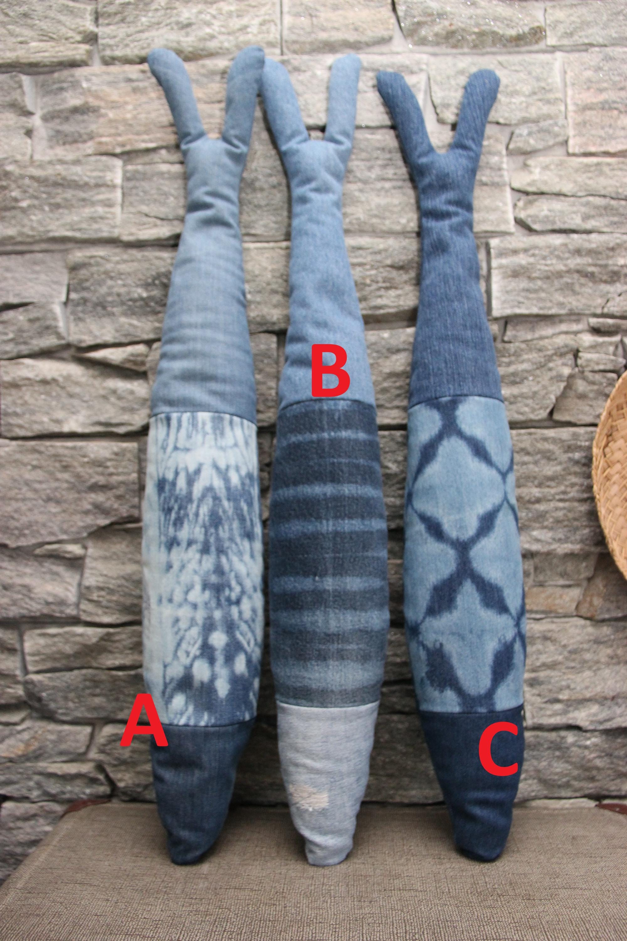 Large Stuffed Recycled Denim Shibori Fish Decor , Upcycled Denim Fish ...