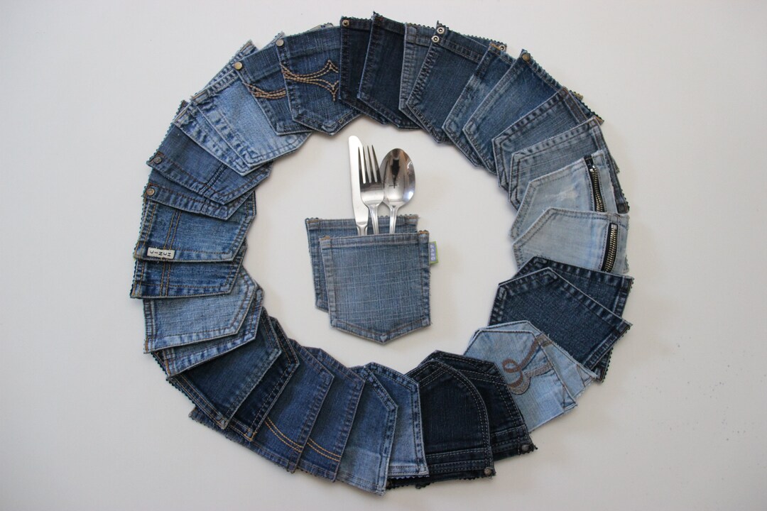 34 Jeans Pockets , Denim Dinnerware Holder , Denim Napkin Holder ...