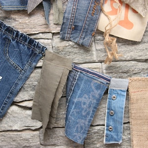Recycled Denim Scrap Garland, Denim Flag Bunting, Denim Bunting Banner ...