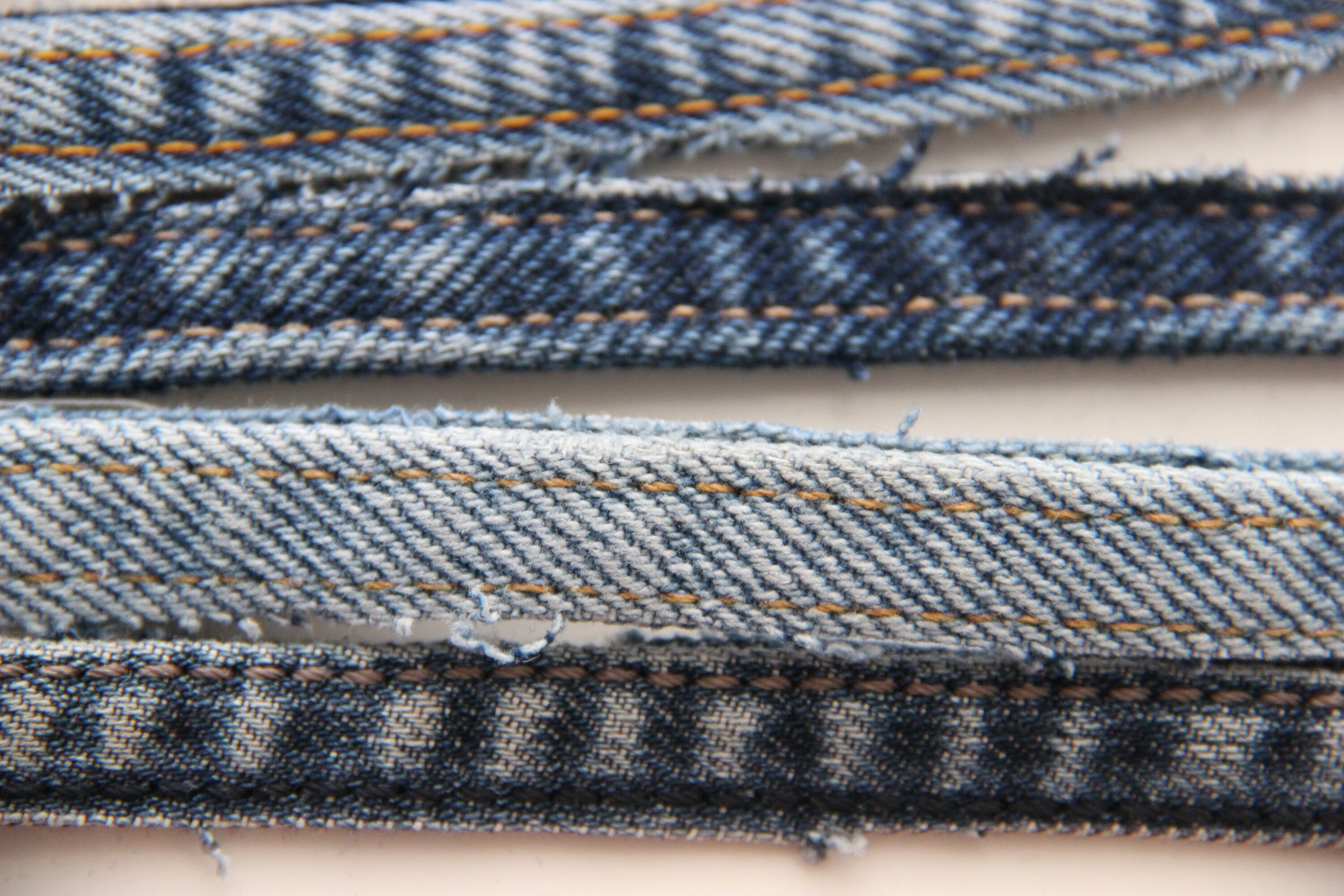 Reclaimed Jean Seams Denim Hems Recycled Denim Cord - Etsy UK