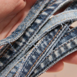 Reclaimed Jean Seams , Denim Hems , Recycled Denim Cord , Repurposed ...