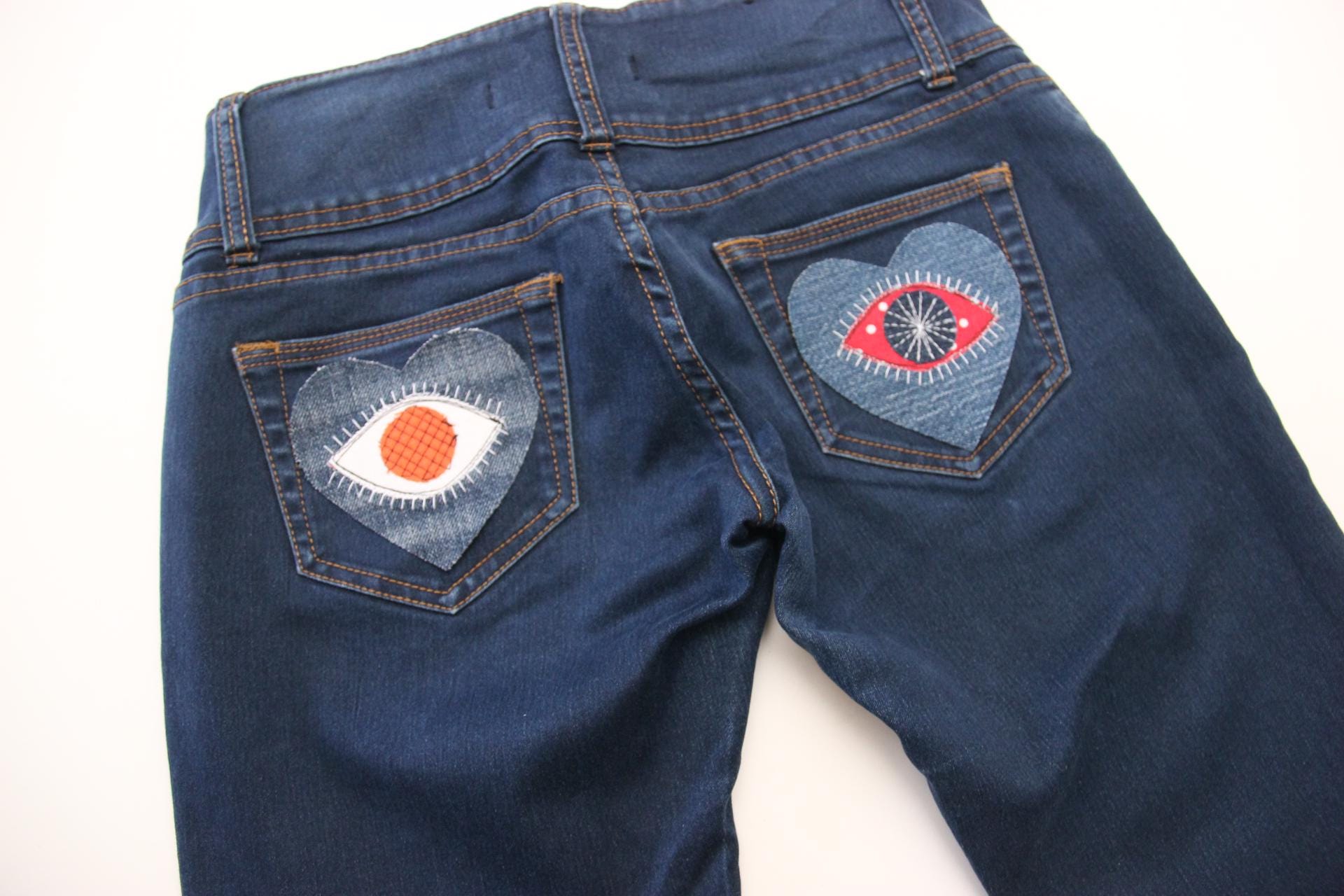 Recycled Denim Eye Patches , Colorful Evil Eye Appliques , Freemotion ...