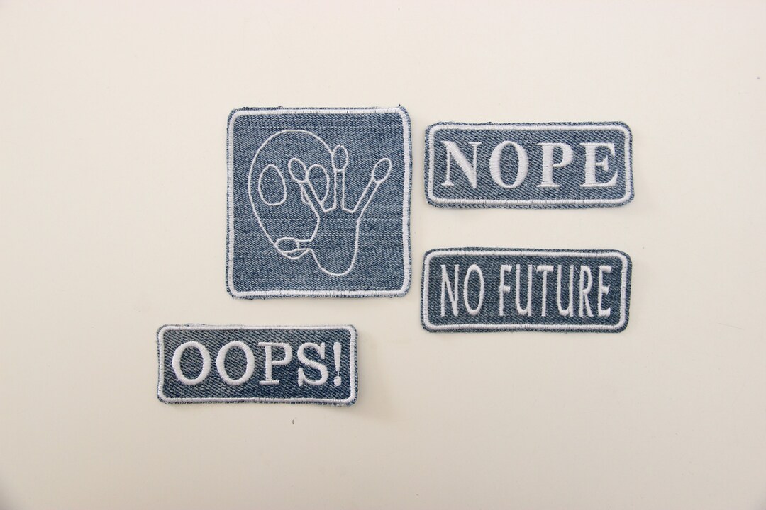 Alien Patch , Oops Pach , Nope Patch , No Future Patch , Denim Patches , Iron on Patches ...