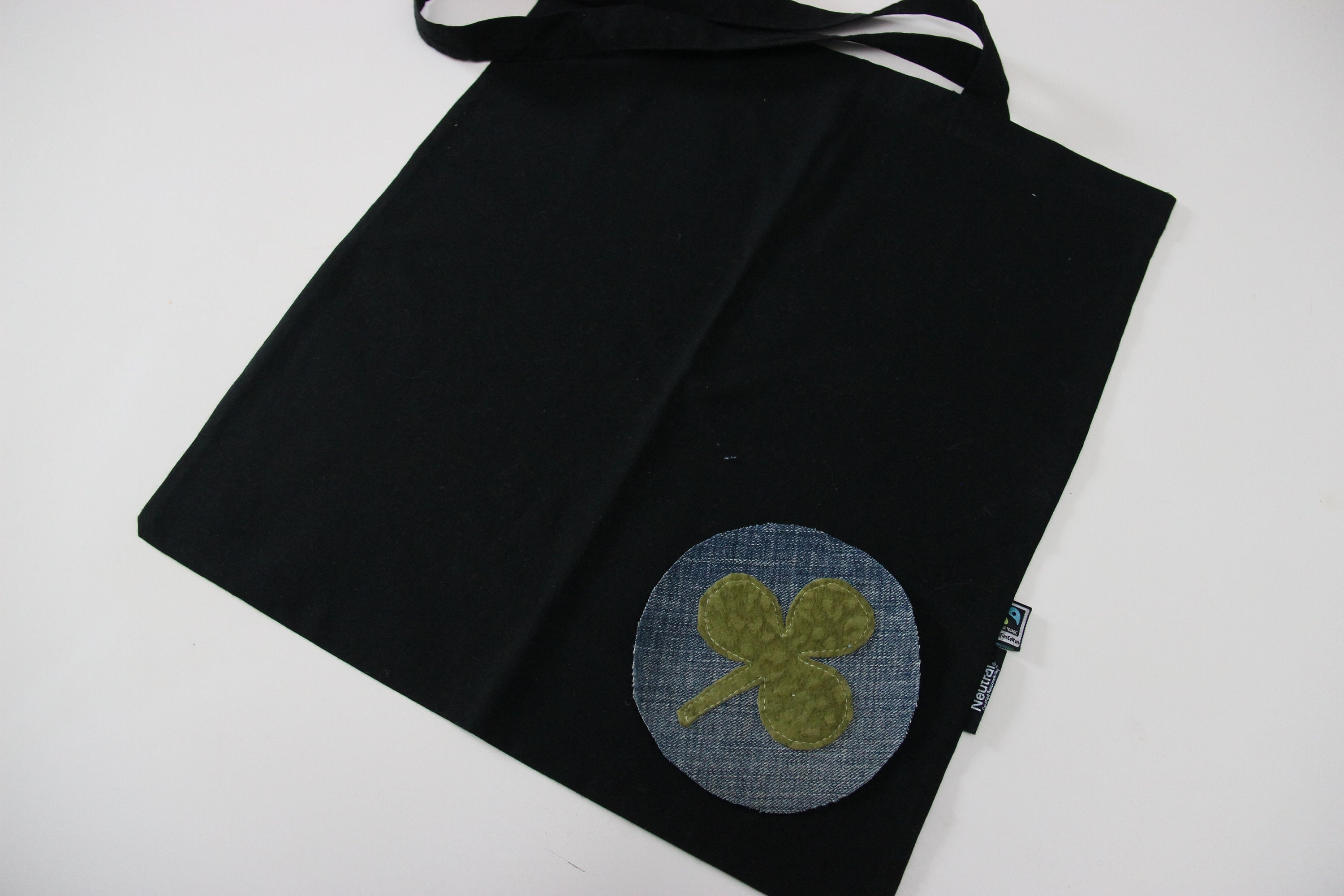 Recycled Denim Patch With Clover Leaf Hippie Patch - Etsy