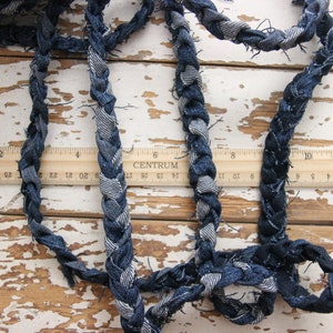 Recycled Denim Scrap Braid Garland, Denim Bunting, Denim Scrap Garland ...