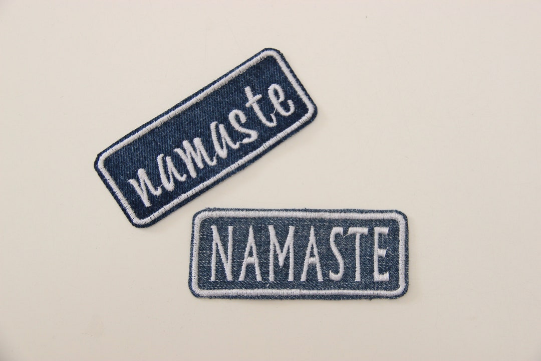 Namaste Patch, Meditation Patch, Yoga Patch, Recycled Denim Patch ...