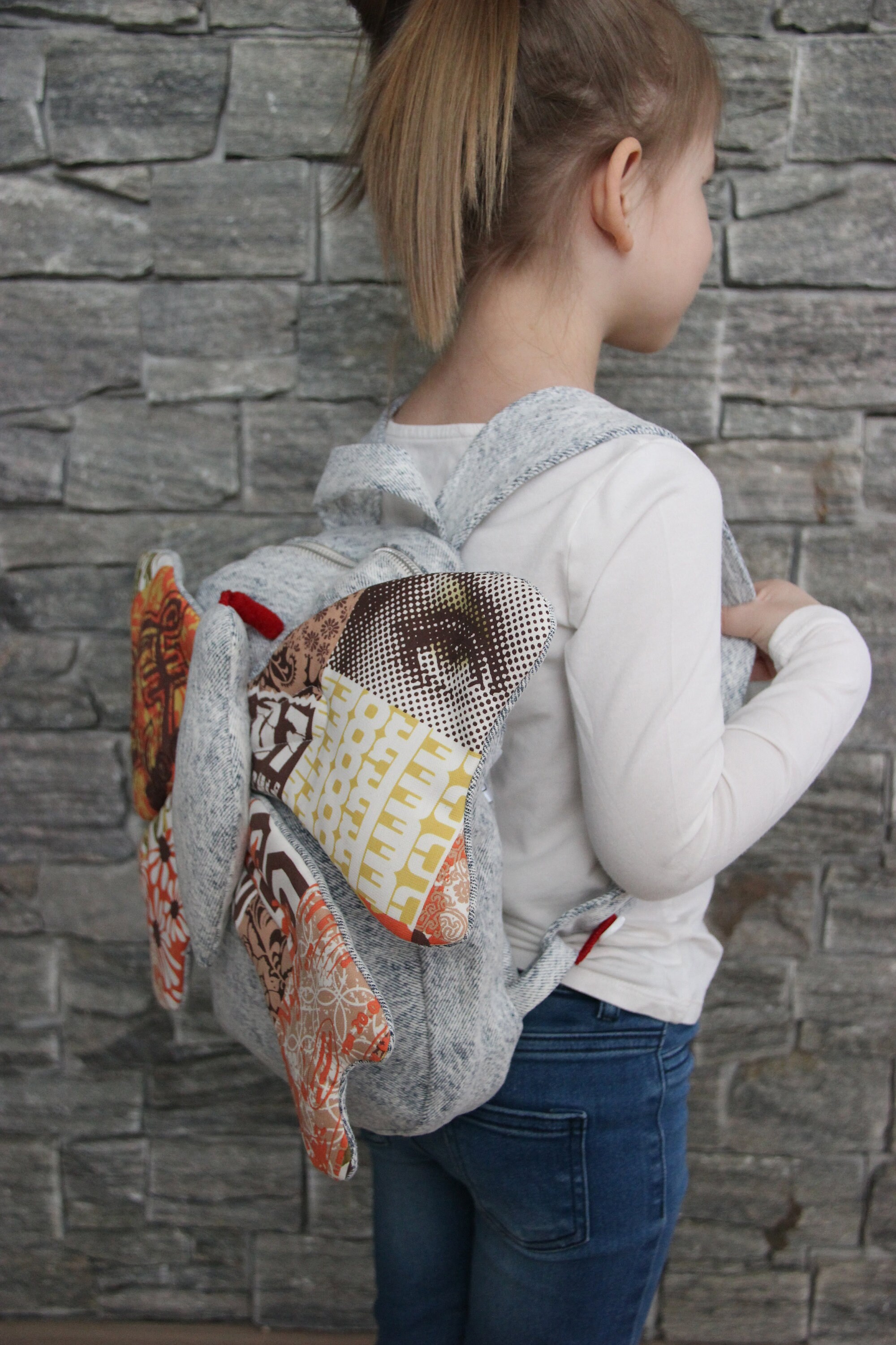 Upcycled Denim Butterfly Backpack Forpreschooler , Acid Wash Denim ...