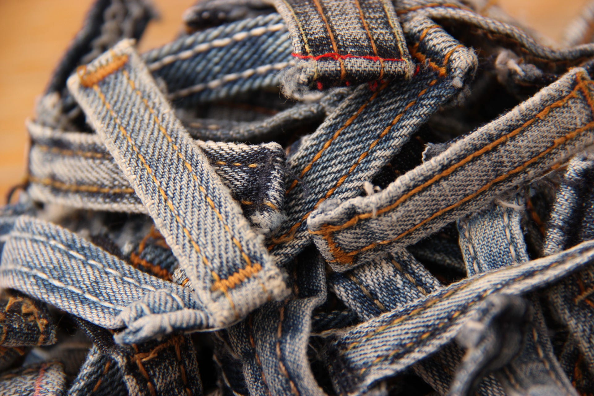 Mixed Bulk Blue Colors Jeans Belt Loops , Denim Belt Loops , Reclaimed ...