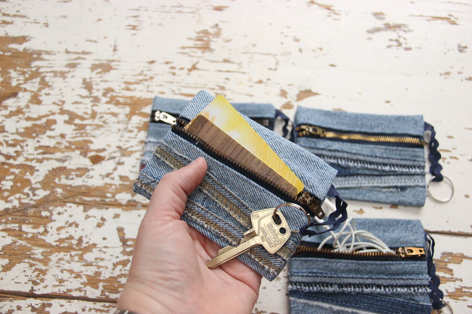 Denim Coins Purse, Recycled Denim Wallet, Small Denim Pouch, Denim ...