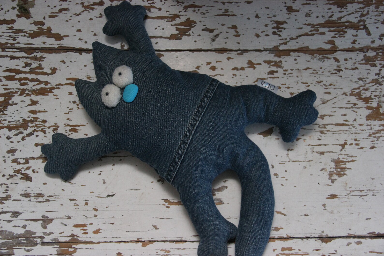 Recycled Denim Cat Toy , Stuffed Jean Cat , Soft Cat Toy , Cute Cat Toy ...