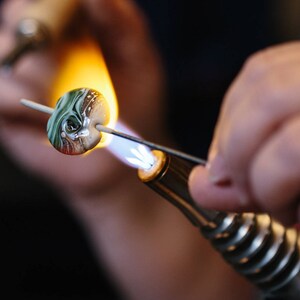 Big Hole Bead Set in Sea Mist, Handmade Glass Beads for Bracelets, by ...