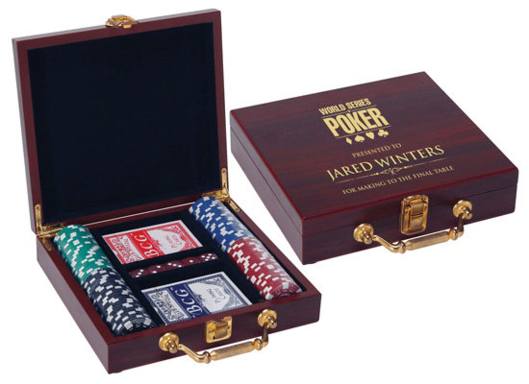 100 Chip Poker Set in Rosewood Case - Etsy