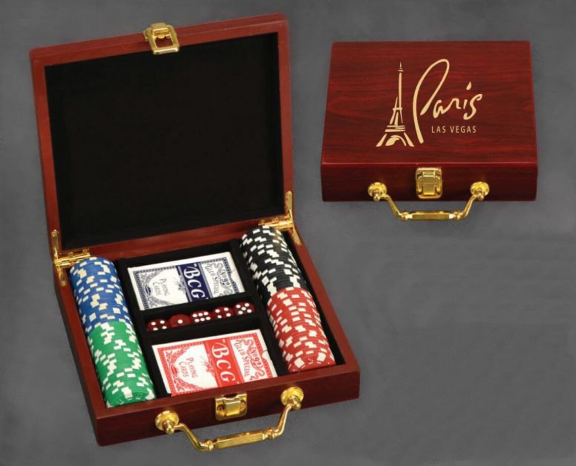 100 Chip Poker Set in Rosewood Case - Etsy