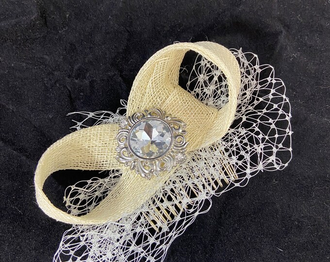 Ivory Bridal Comb, With Loop and Jewel Embellishment - Etsy