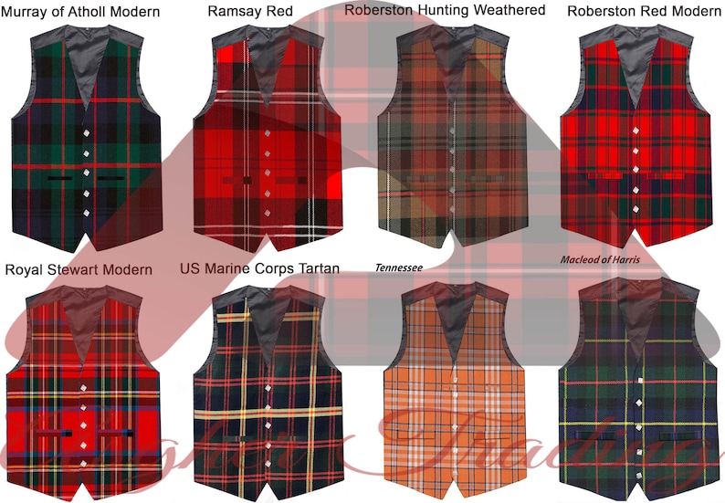 Hand Made Traditional Scottish 5 Buttons Clan Tartan Plaid Waistcoat ...