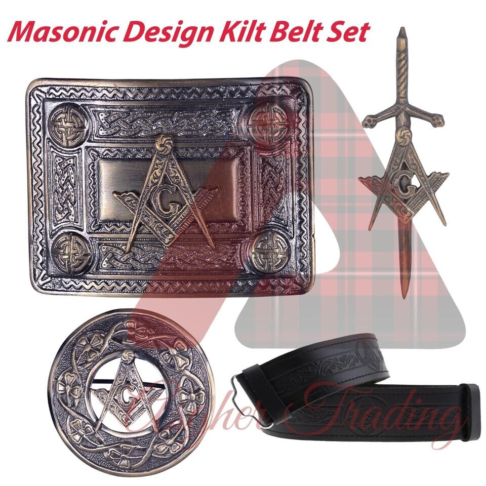 Scottish Traditional Kilt Belt - Real Leather Kilt Belt - Antique Belt ...