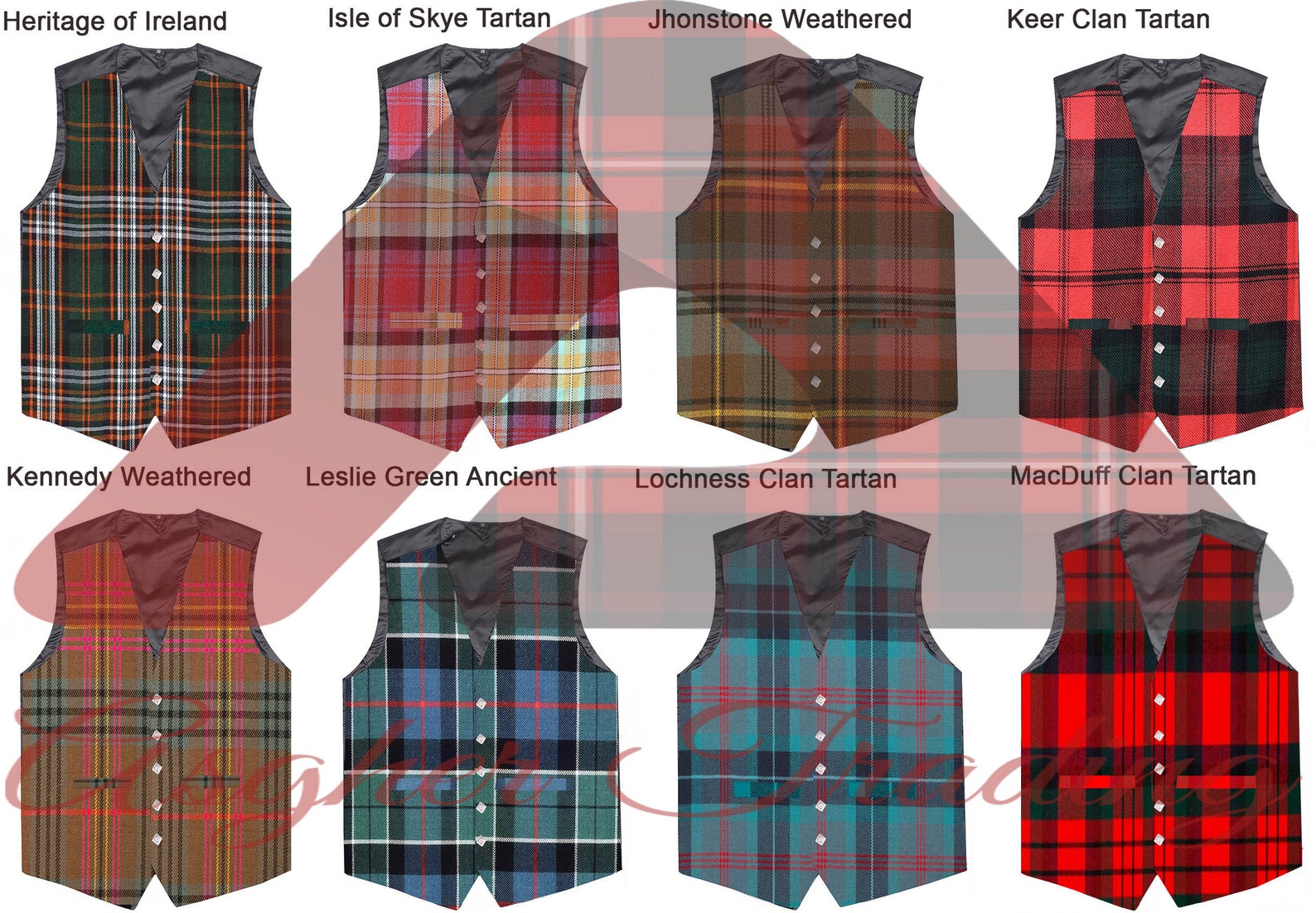 Hand Made Traditional Scottish 5 Buttons Clan Tartan Plaid Waistcoat ...