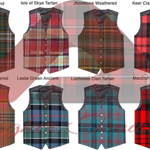 Hand Made Traditional Scottish 5 Buttons Clan Tartan Plaid Waistcoat ...
