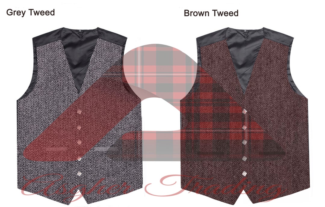 Scottish Handmade Traditional Kilt Vest Tweed/wool 5 Buttons Formal ...