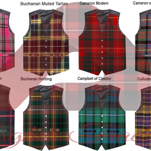 Hand Made Traditional Scottish 5 Buttons Clan Tartan Plaid Waistcoat ...