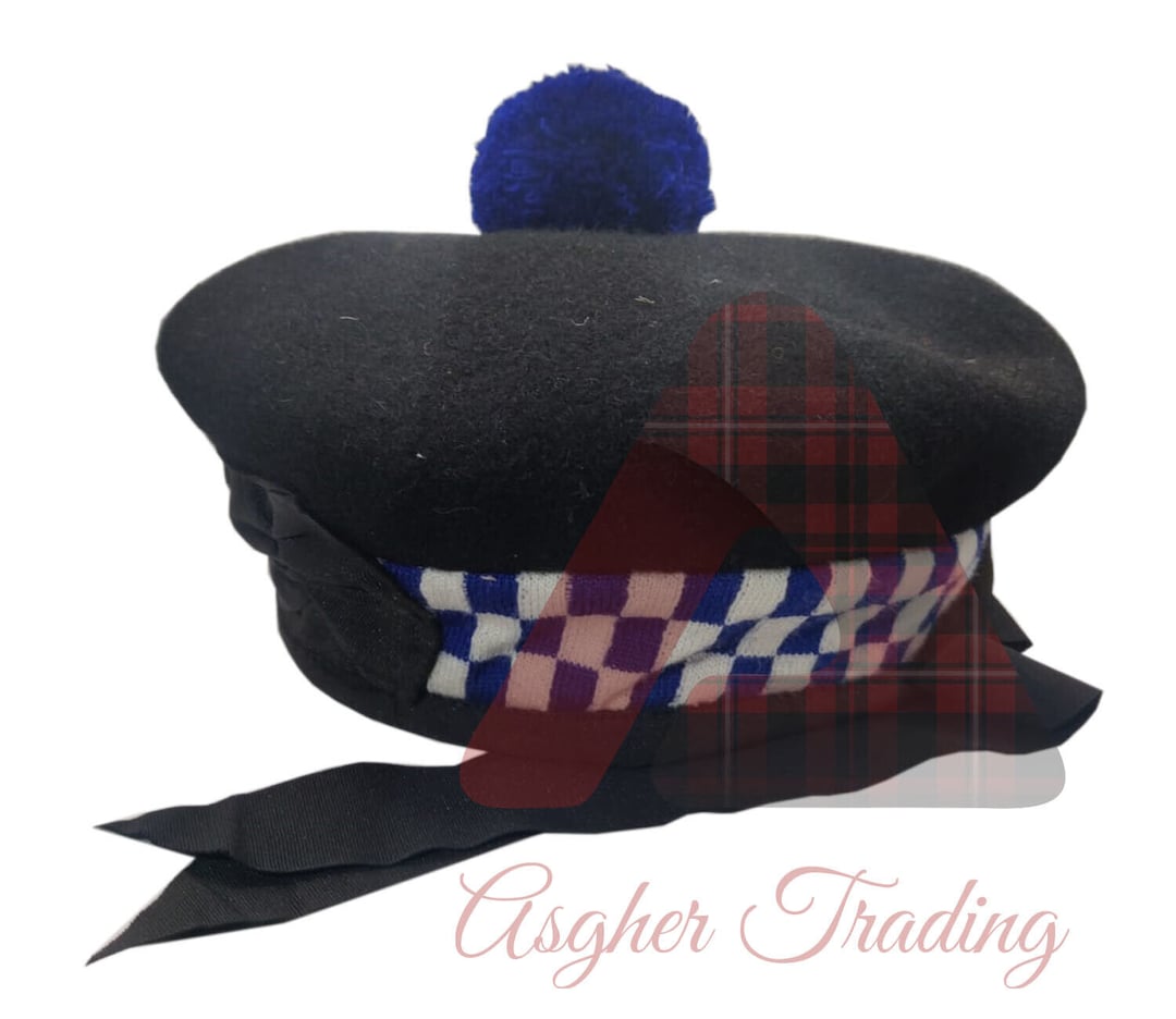 Scottish Highlander Piper Kilt Caps Balmoral Berets Military Hat Tams ...