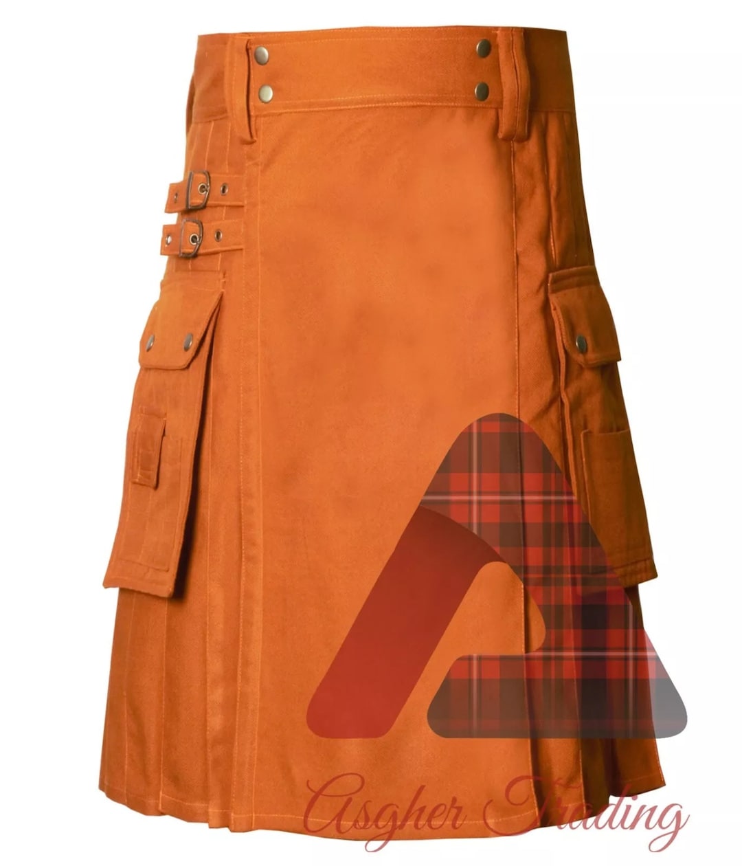 Men's Irish Guards Regiment Saffron Gold Tartan Utility Kilt Fashion ...