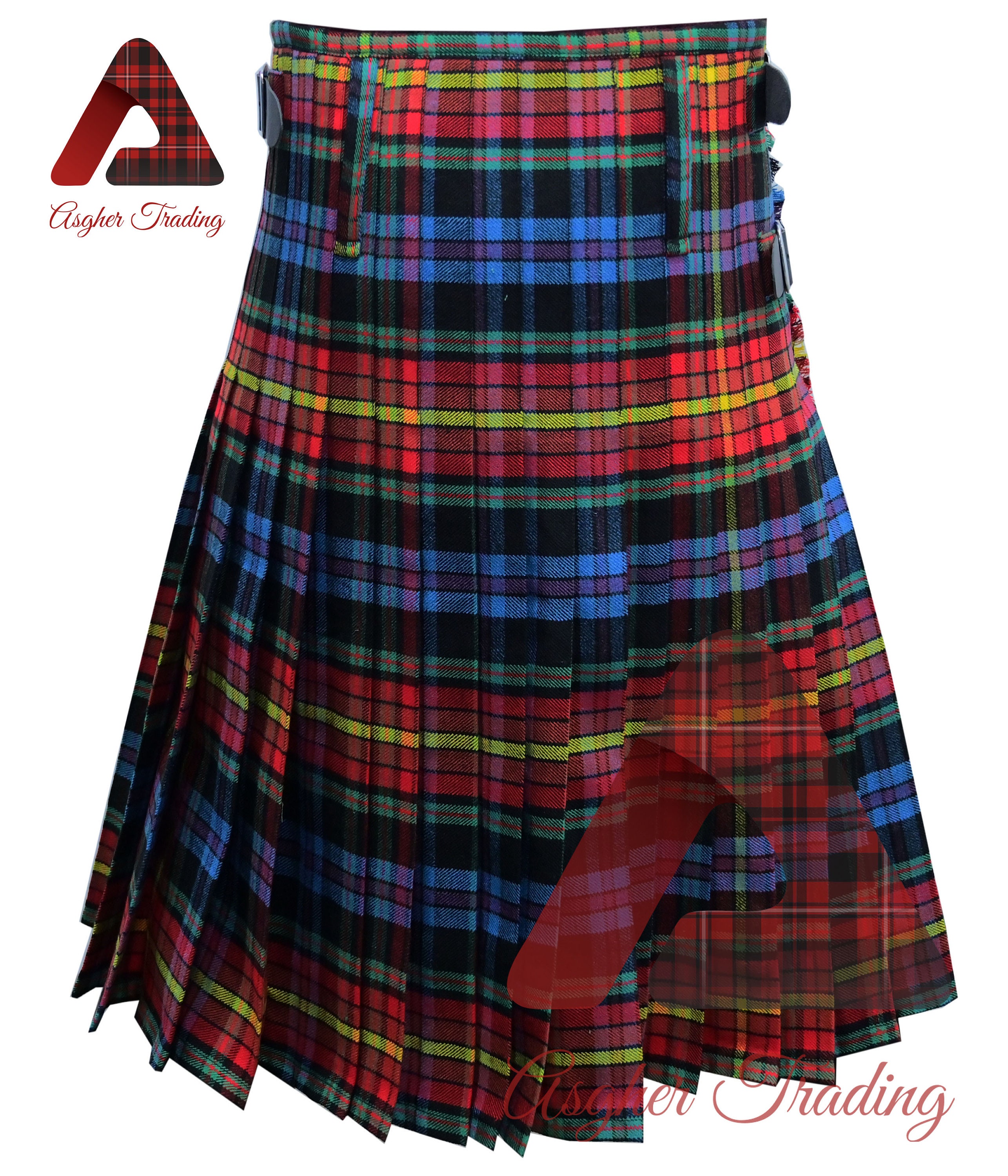 Scottish Handmade Traditional LGBTQ Pride Tartan Kilt 8 Yard Kilt for ...