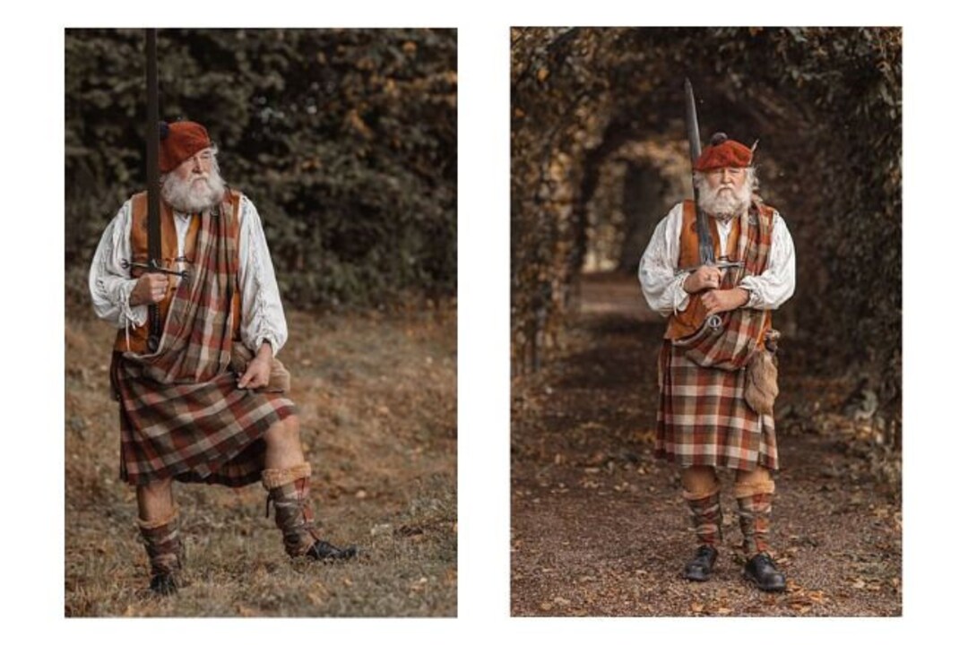 Scottish Great Kilt Highland Wool Blend Tartan Plaid Kilt Great Kilt ...