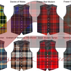 Hand Made Traditional Scottish 5 Buttons Clan Tartan Plaid Waistcoat ...