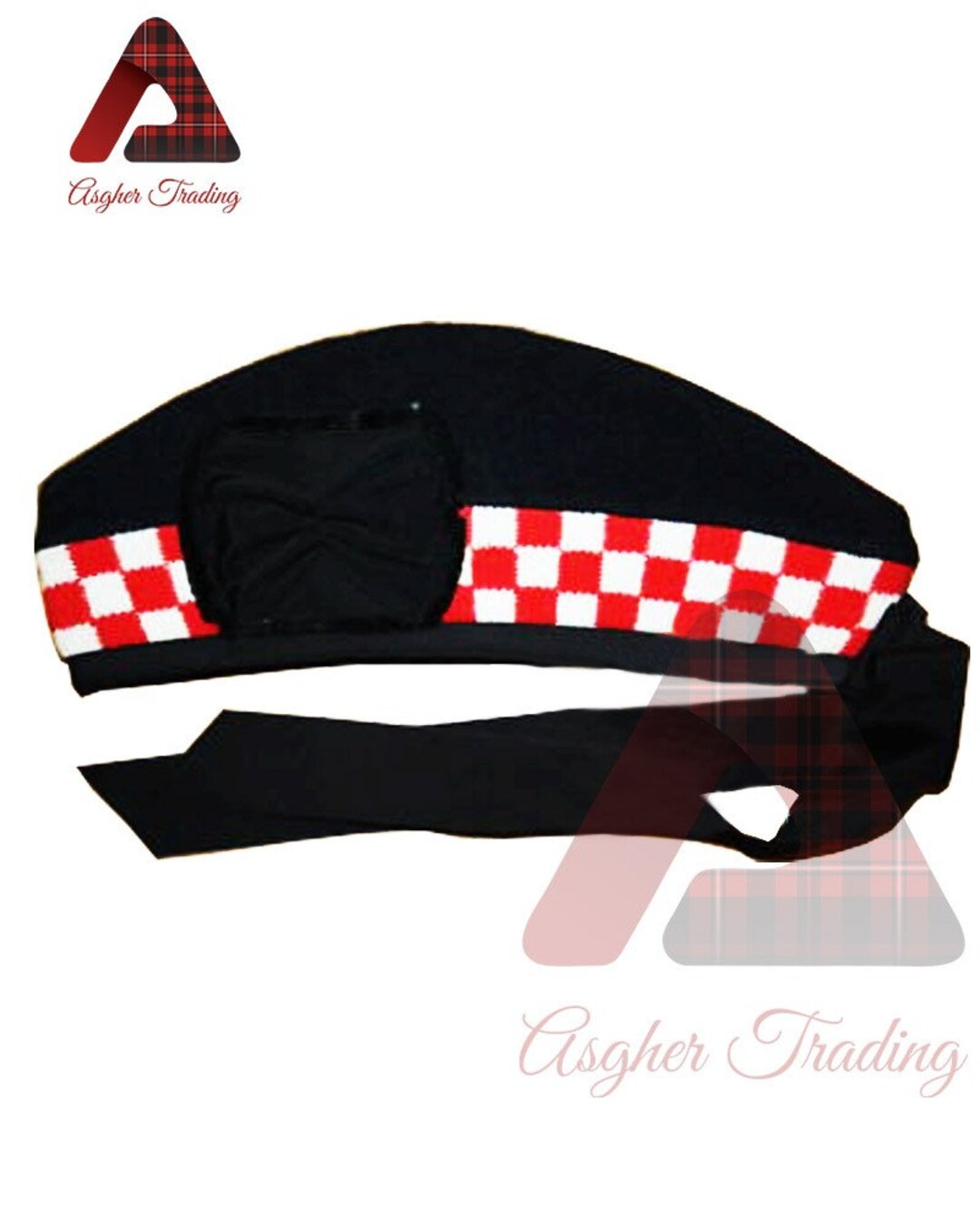 Highlander Military Piper Red & White Double DICED Scottish GLENGARRY ...