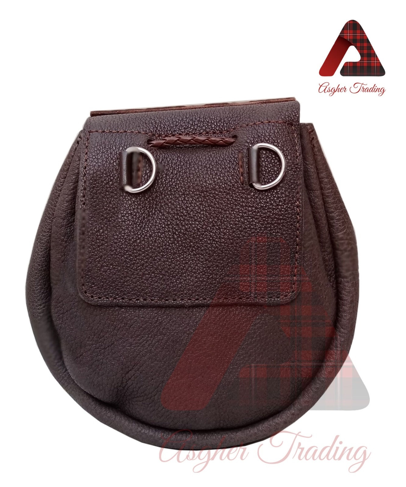 Scottish Real Brown Leather Sporran Rob Roy Style Kilt Sporran With ...