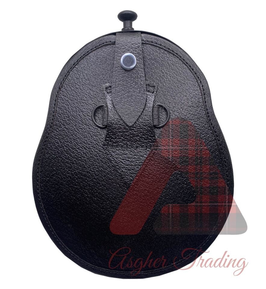 Scottish Kilt SPORRAN Full Dress Sporran Celtic Cantle Black Finish Cow ...