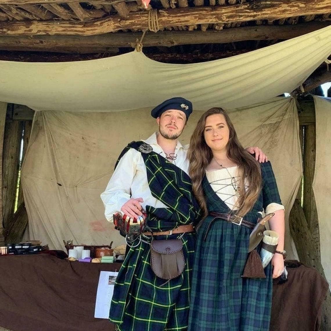 Scottish Great Kilt Highland Wool Blend Tartan Plaid Kilt Great Kilt Available in 50 Tartan ...