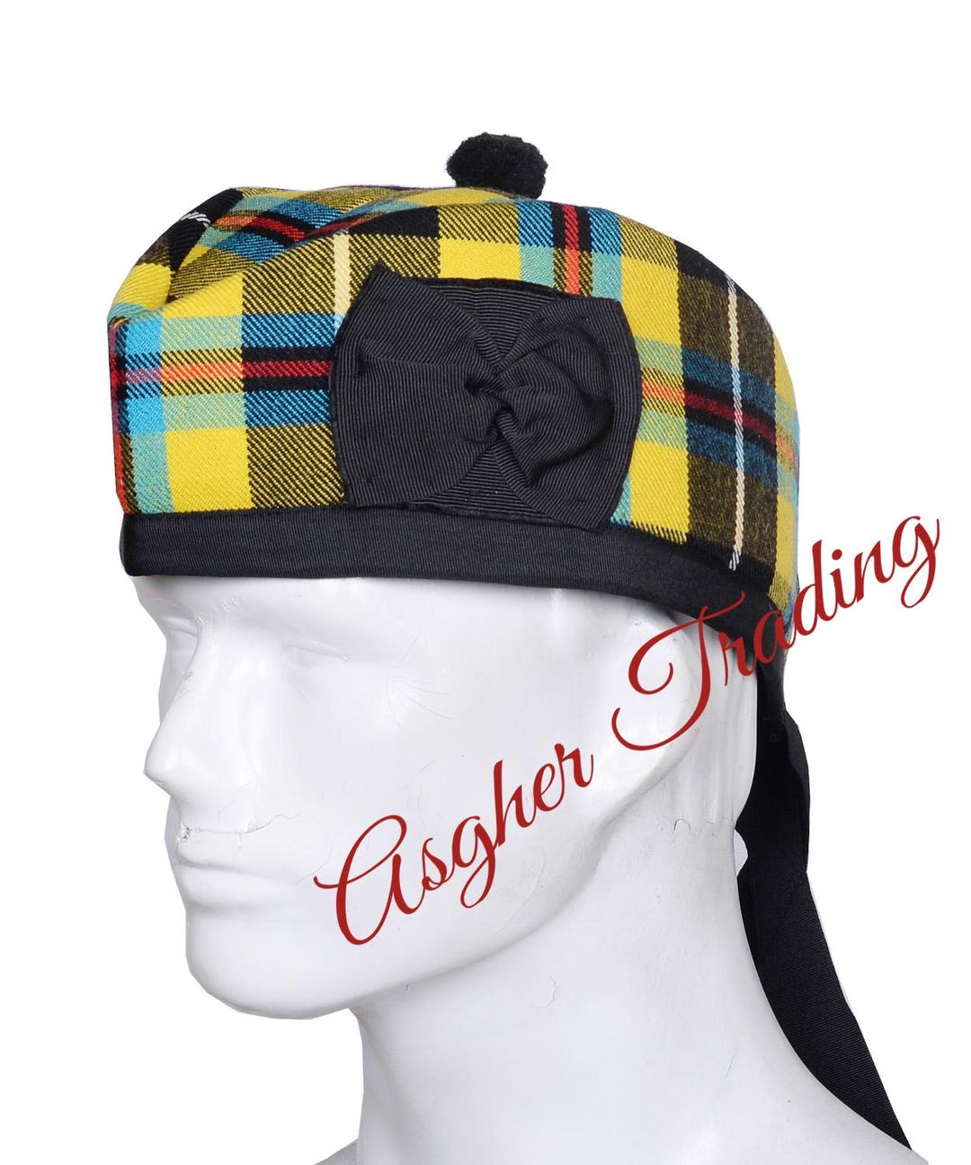 Scottish Military Piper Glengarry Cap \ Bonnet Kilt Tartan Cap ...