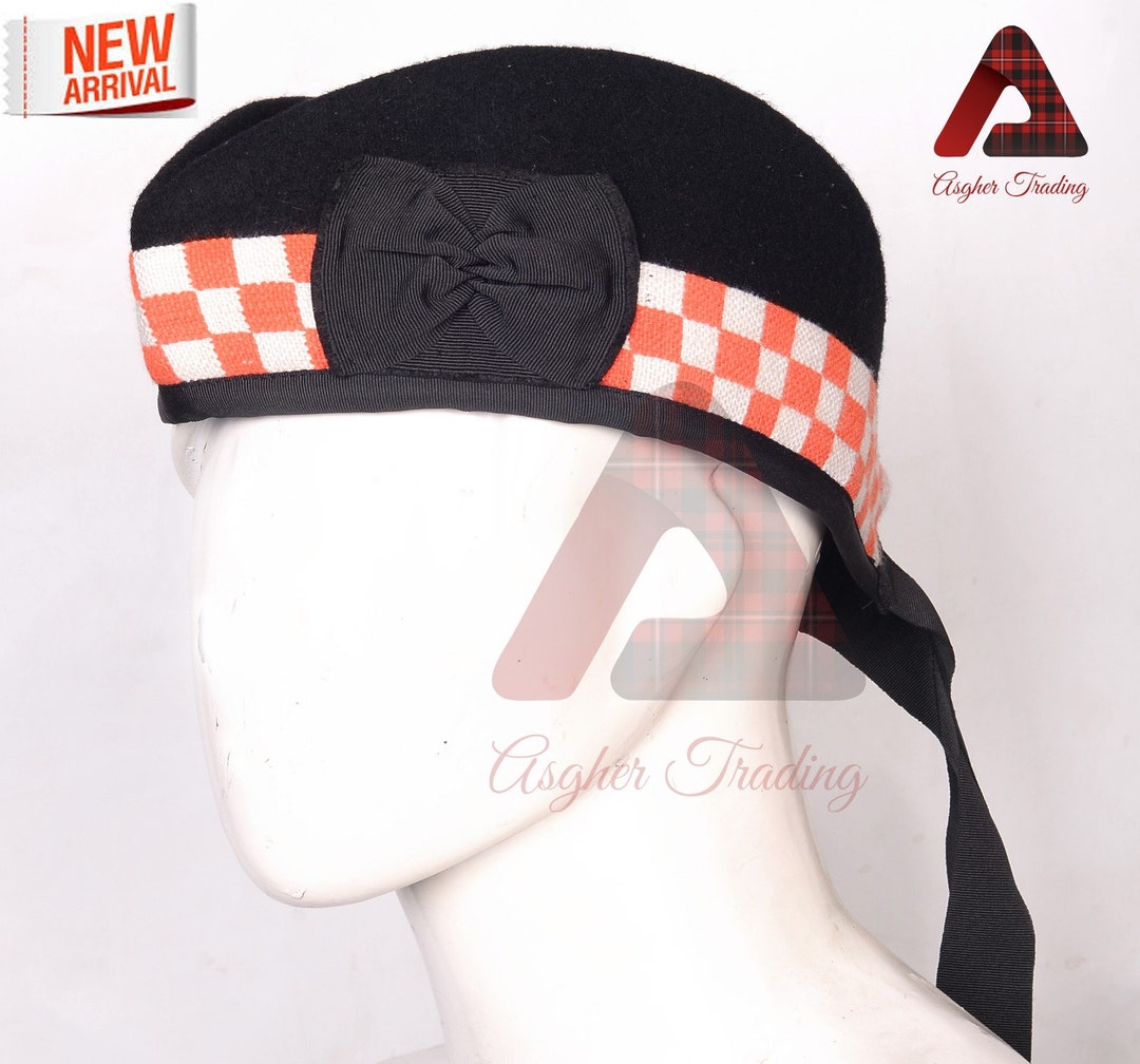 Scottish Highlander Military Piper Orange & White Double DICED ...