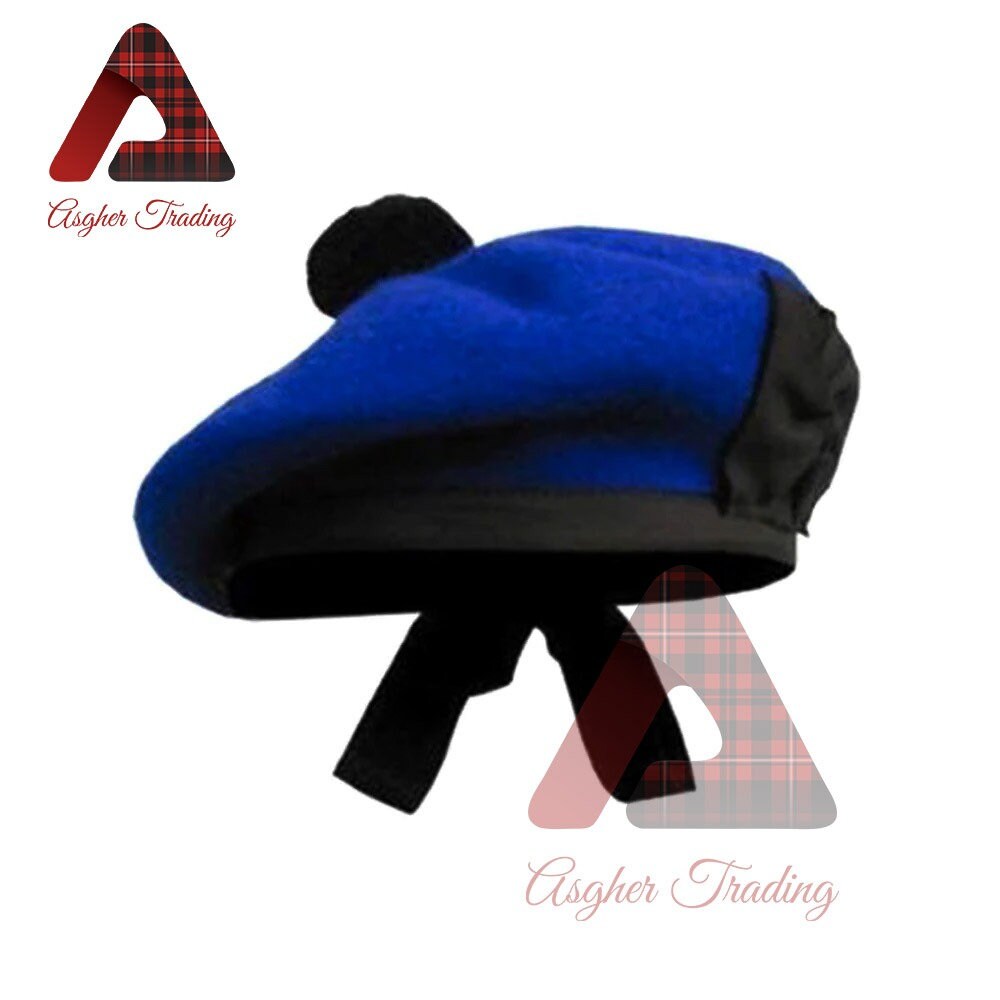 Scottish Handmade Highlander Military Piper Royal Blue Balmoral KILT ...