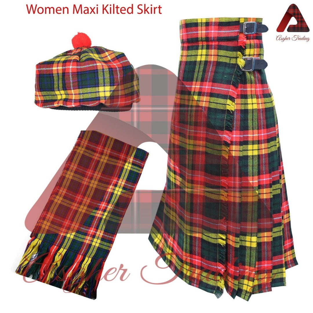 Tartan Maxi Kilted Skirt Buchanan Tartan Hostess Skirts - Women's Kilt ...