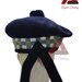 Scottish Highlander KILT Hat 100% Navy Blue Wool Bonnet Hat Tan Blue ...