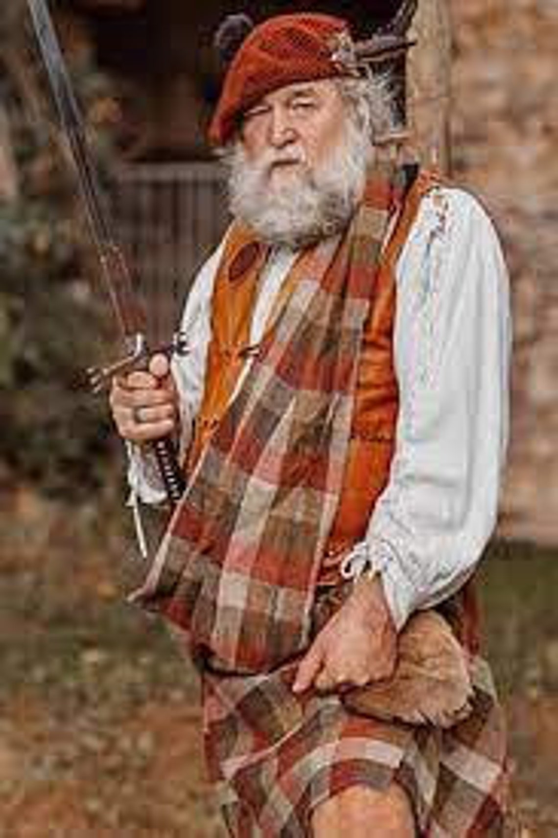 Scottish Great Kilt Highland Wool Blend Tartan Plaid Kilt Great Kilt ...