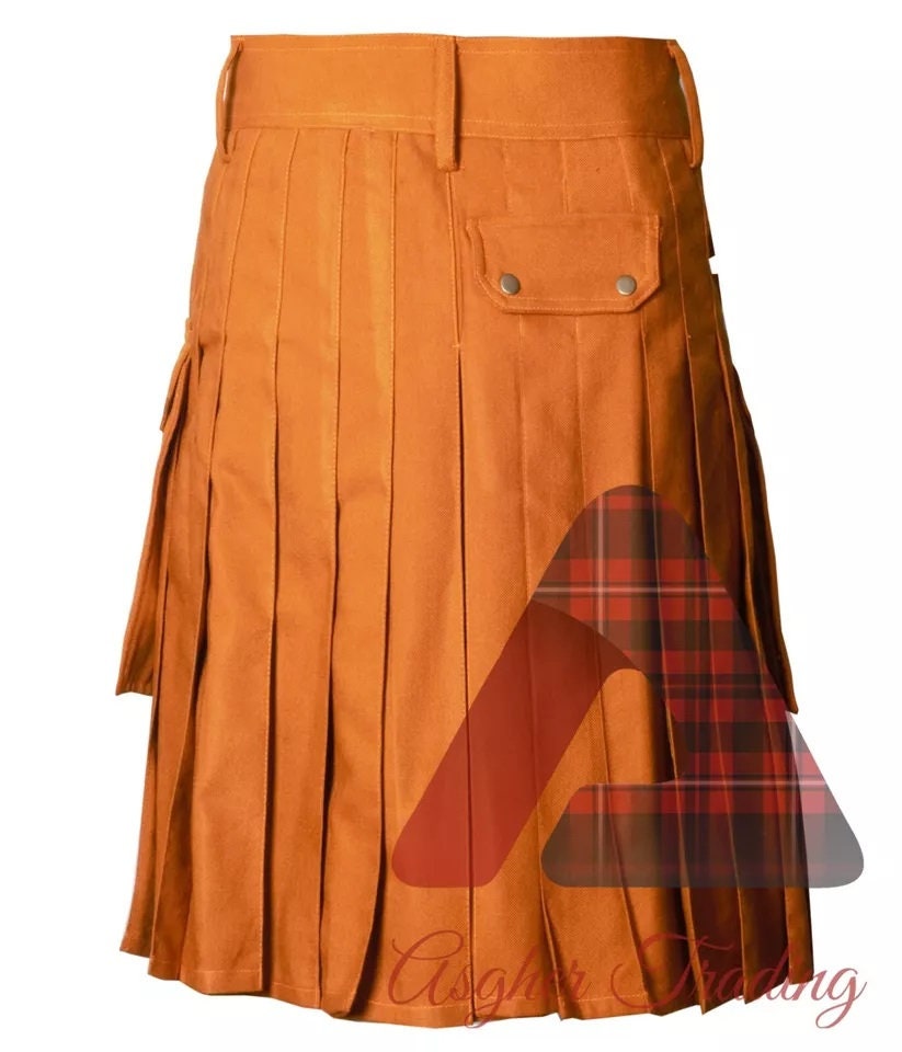 Men's Irish Guards Regiment Saffron Gold Tartan Utility Kilt Fashion ...