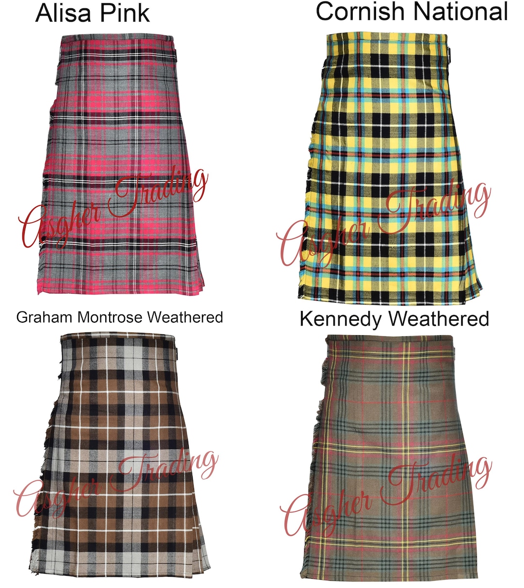 Scottish Handmade Traditional Tartan Kilt - 8 Yard Kilt for Men ...