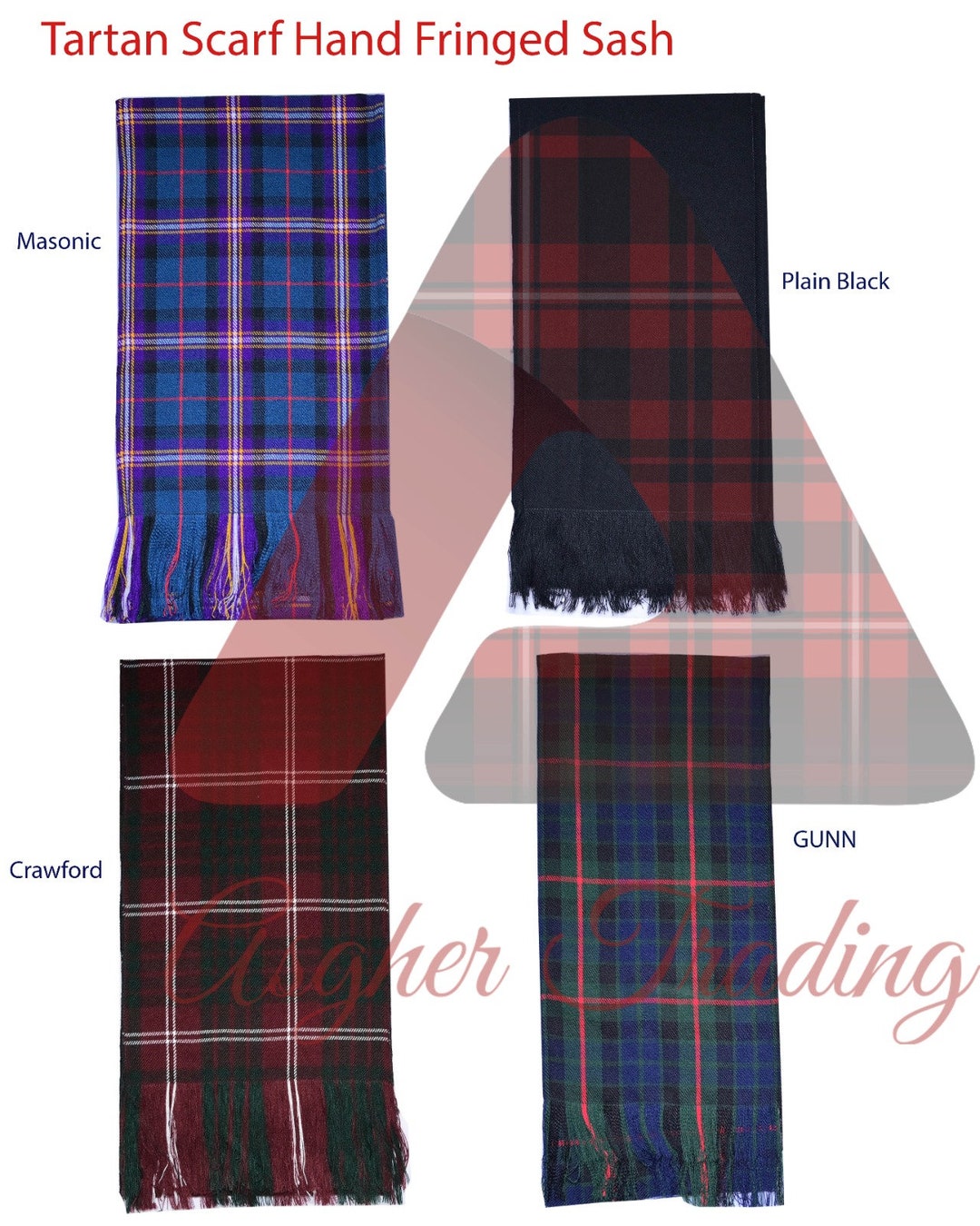 Handmade Tartan Scarf: Scottish Clan Sash, Hand-fringed Acrylic - Etsy