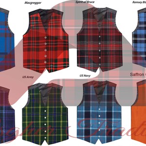 Hand Made Traditional Scottish 5 Buttons Clan Tartan Plaid Waistcoat ...