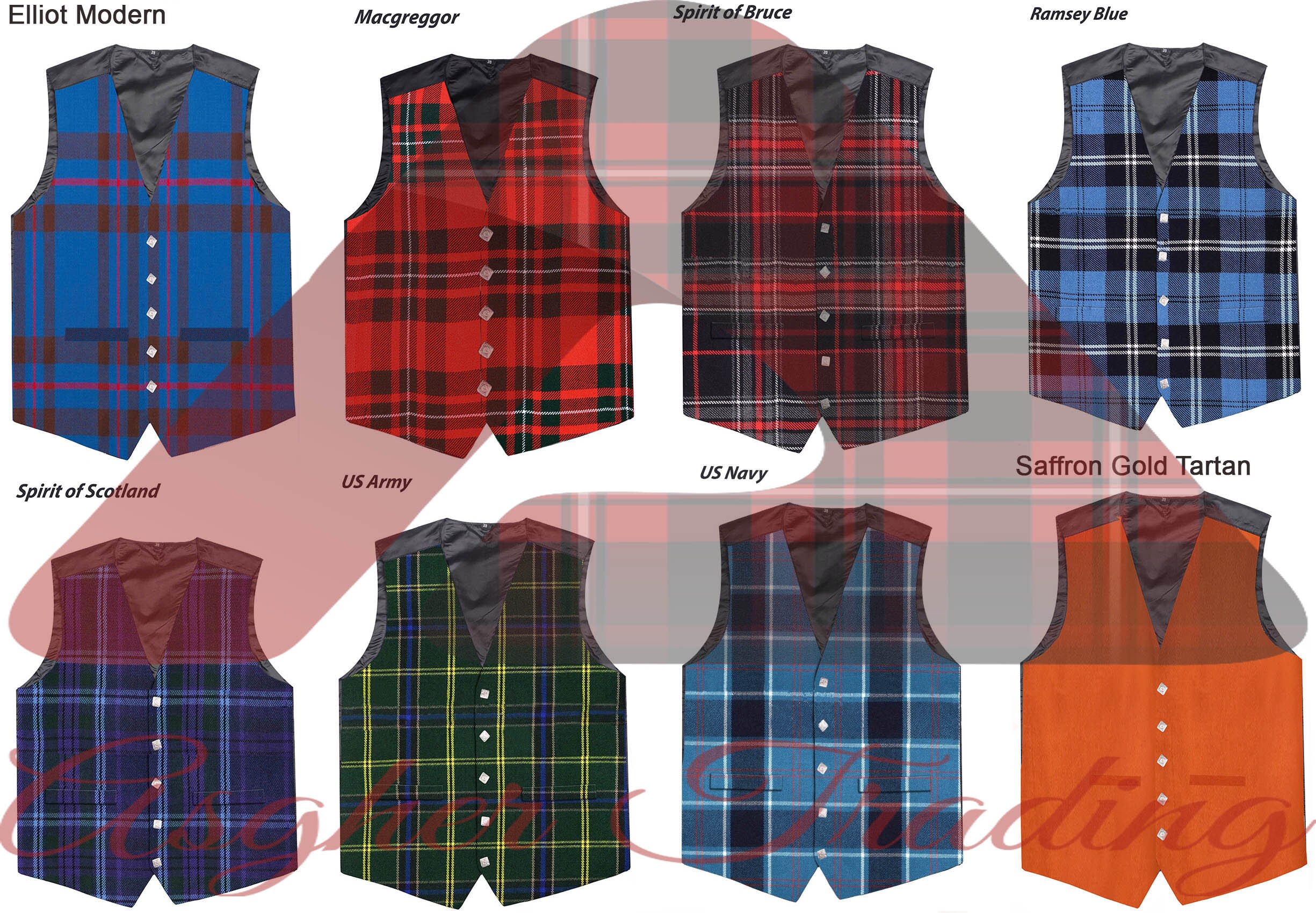 Hand Made Traditional Scottish 5 Buttons Clan Tartan Plaid Waistcoat ...