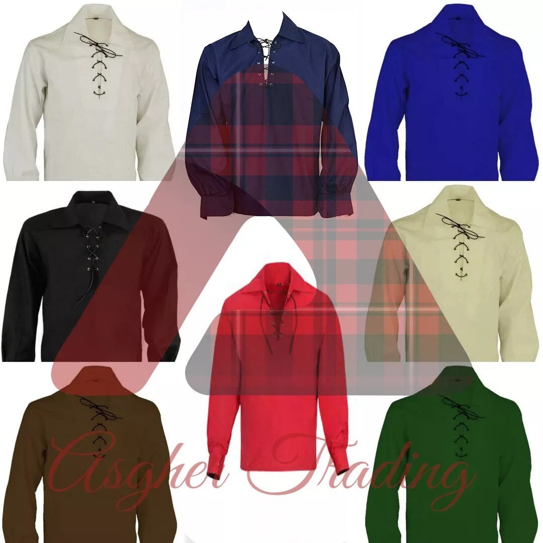 Scottish Kilt Shirt Jacobean Jacobite Ghillie Shirt Highlander Dress ...