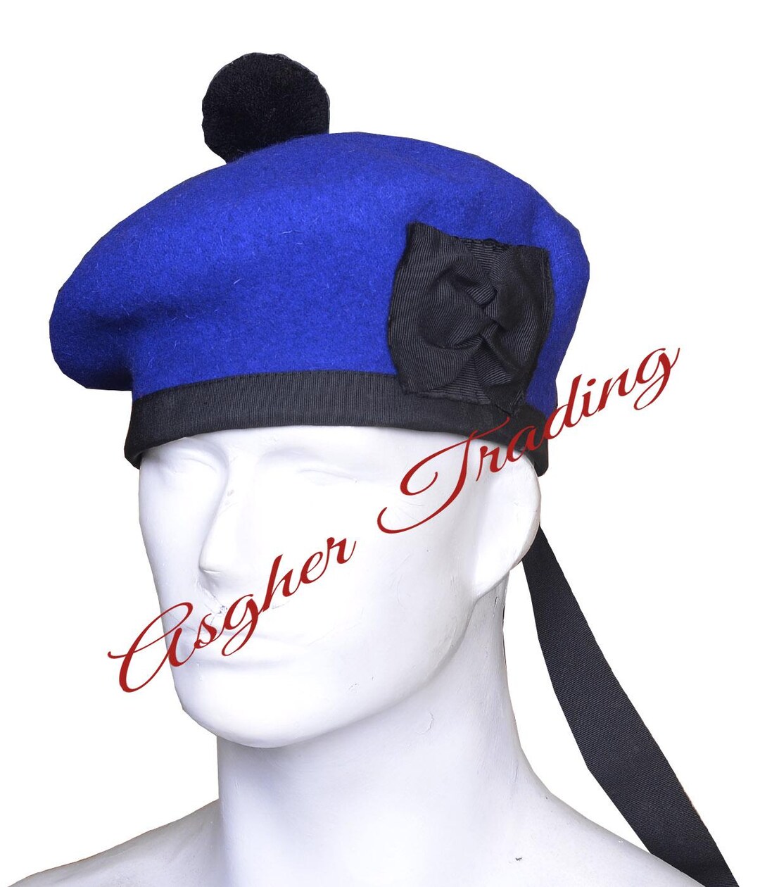 Scottish Handmade Highlander Military Piper Royal Blue Balmoral KILT ...